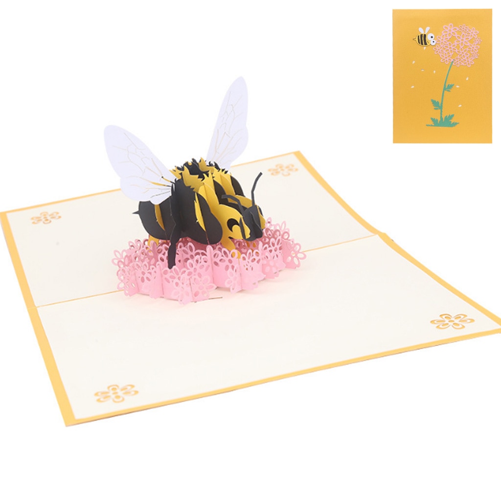 Bee Flower Greeting Cards Handmade Birthday Weddin... – Vicedeal