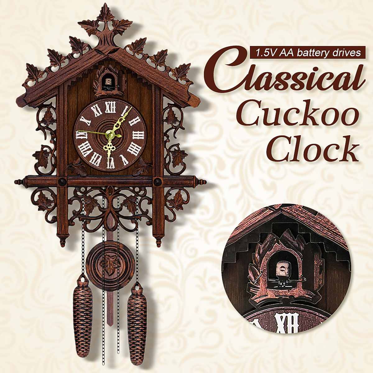Vintage Cuckoo Clock Living Room Wall Clock Bird C... – Grandado