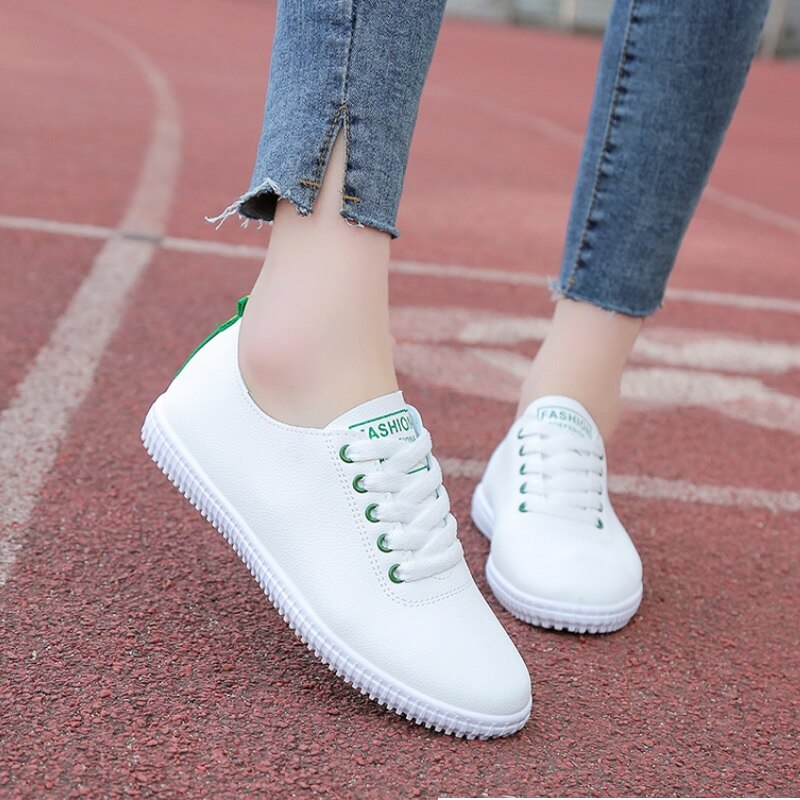 Spring Sneakers Women Platform Flats Lace Up Round... – Grandado