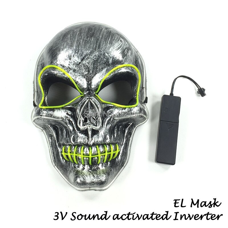 Halloween Scary Party Skull Mask Neon Light Colorf... – Vicedeal