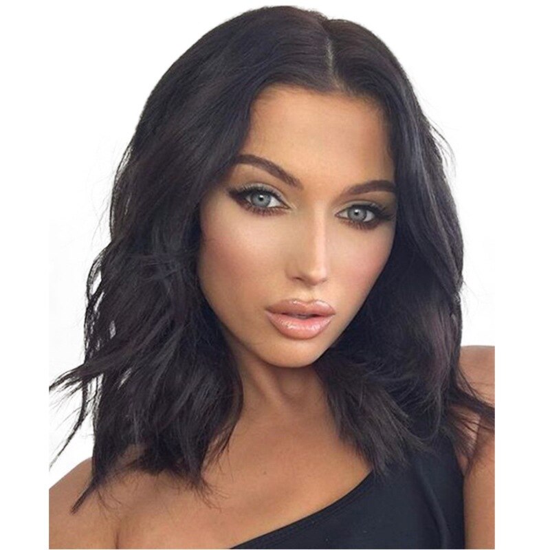 Short Natural Wave Hair Synthetic Wigs with Neat B... – Grandado