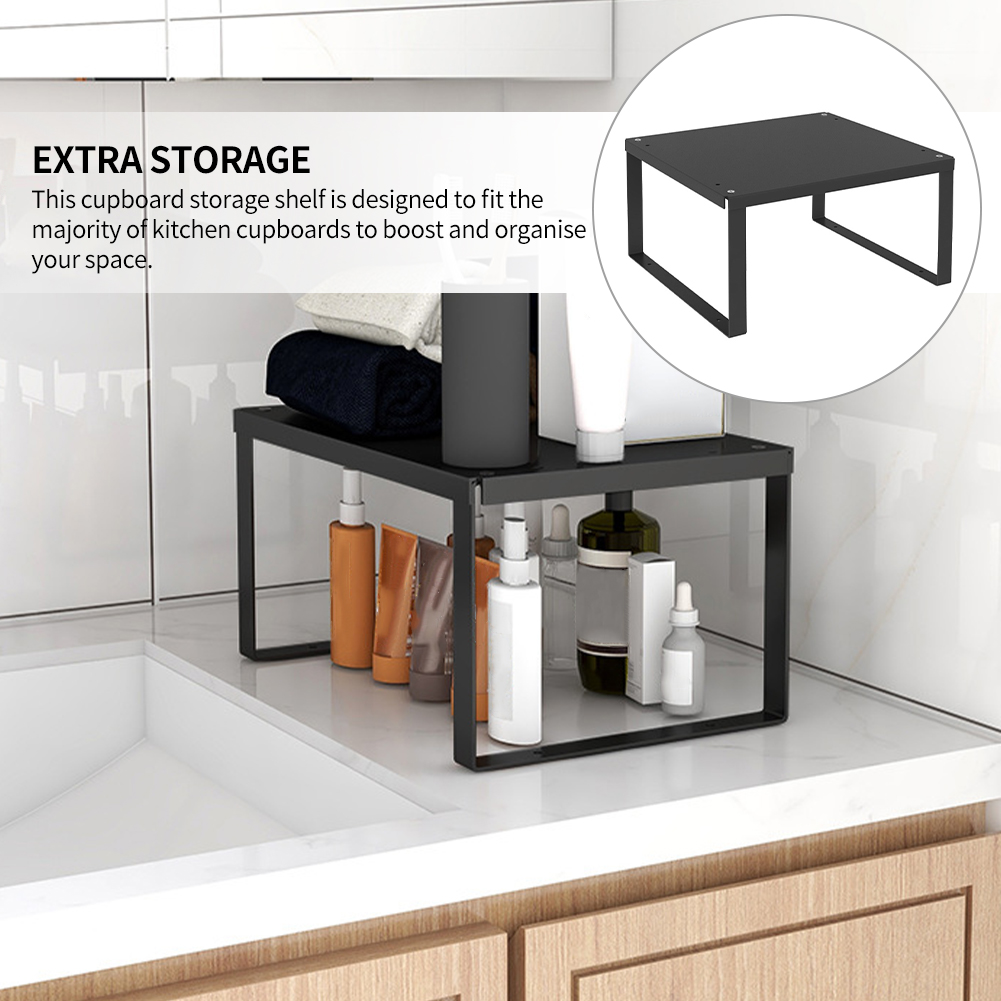 Black Cabinet Shelf Toaster Rack Stackable Sturdy ... – Vicedeal