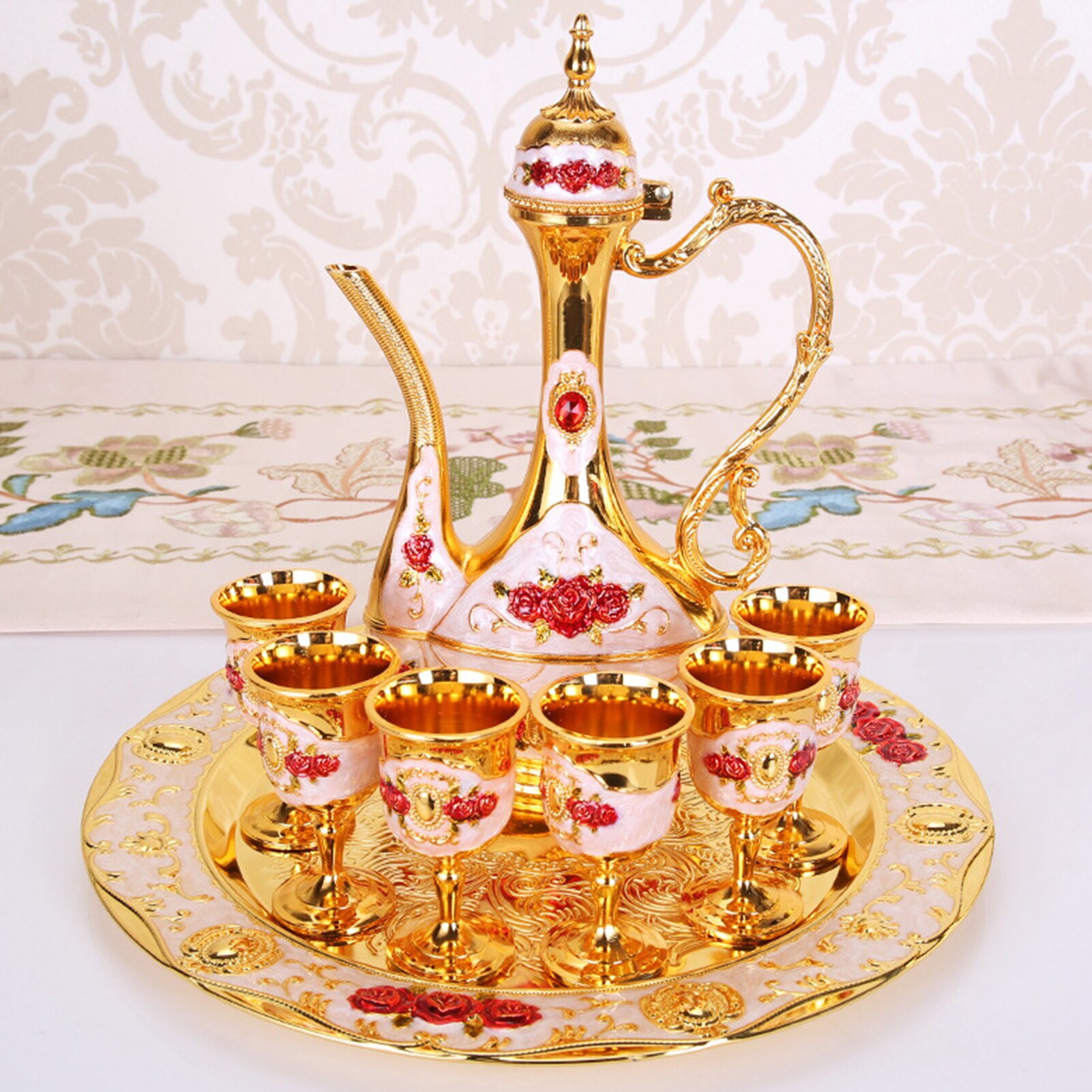 8Pcs/Set European Vintage Metal Wine Cup Kettle Tr... – Grandado