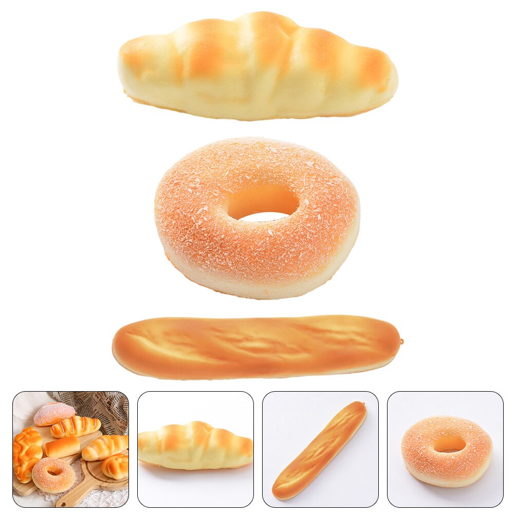 3Pcs Bread Bread Model Simulated Bread Pretend Bre... – Grandado
