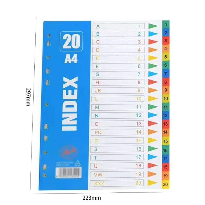 A4 5/10/12/15/20/31Pages Colored PP Binder Numbers... – Vicedeal