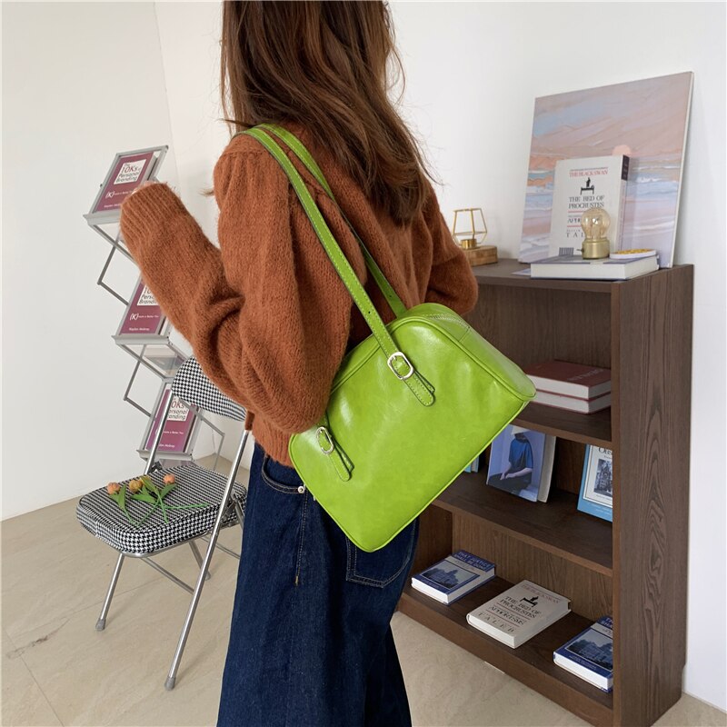 Vintage Women Tote Handbags Solid Color Ladies Und... – Grandado
