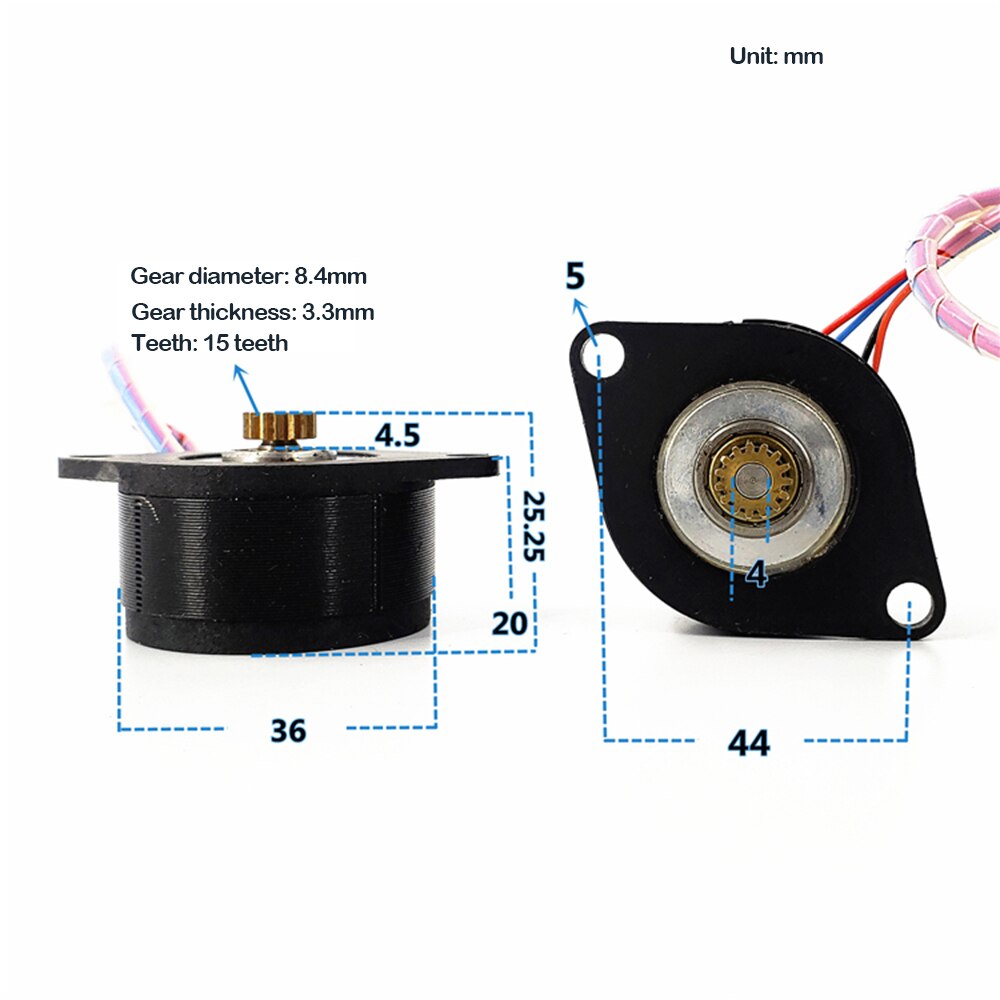 Micro Mini 36mm Stepper Motor 2-phase 4-wire Minia... – Grandado