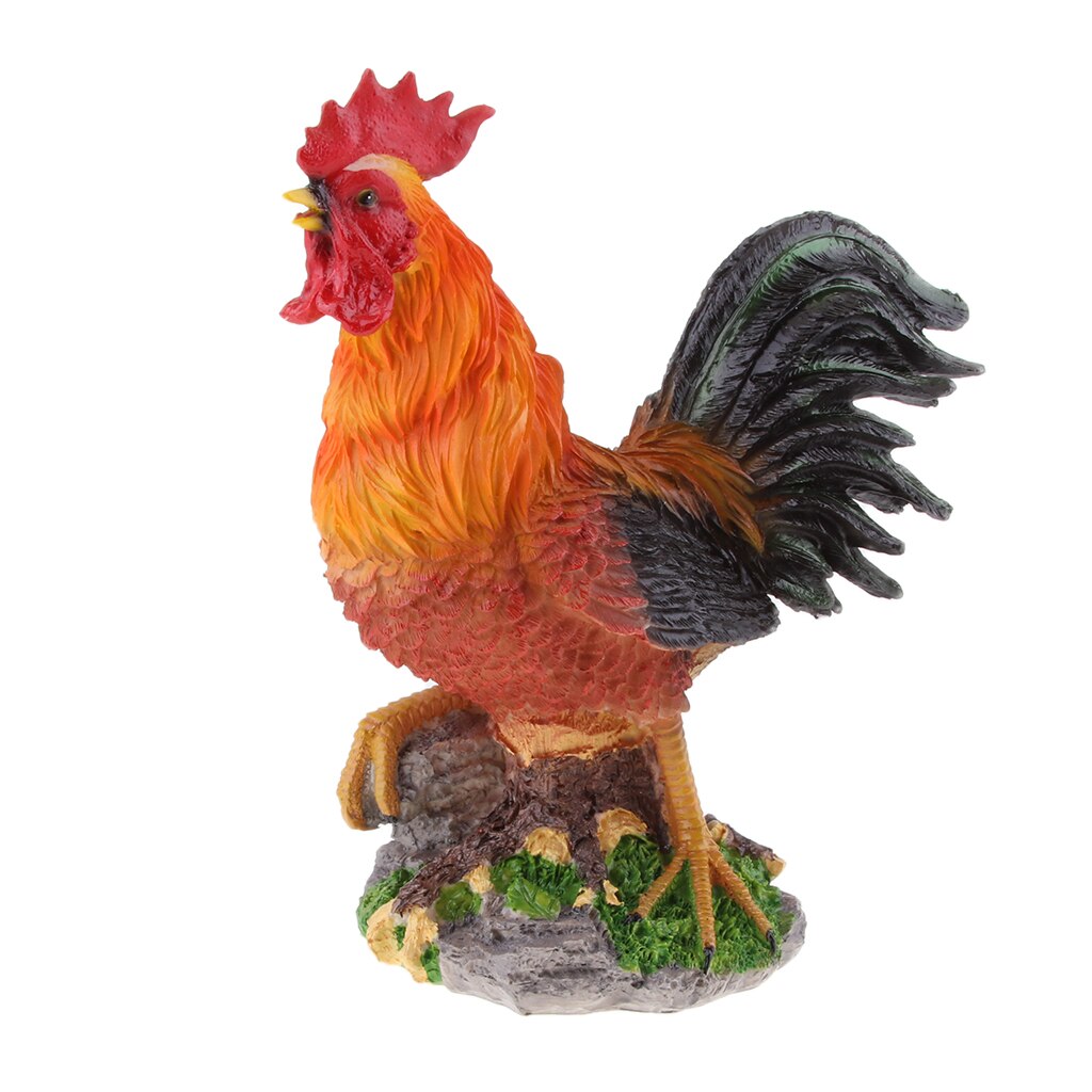 1pc Red Resin Chicken Rooster Decorations for Gard... – Grandado
