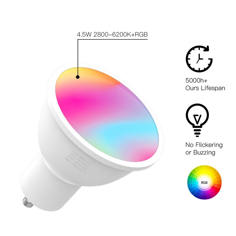 GU10 WiFi Smart Led-lampen RGBW C + W Weiß 4,5 W D... – Vicedeal