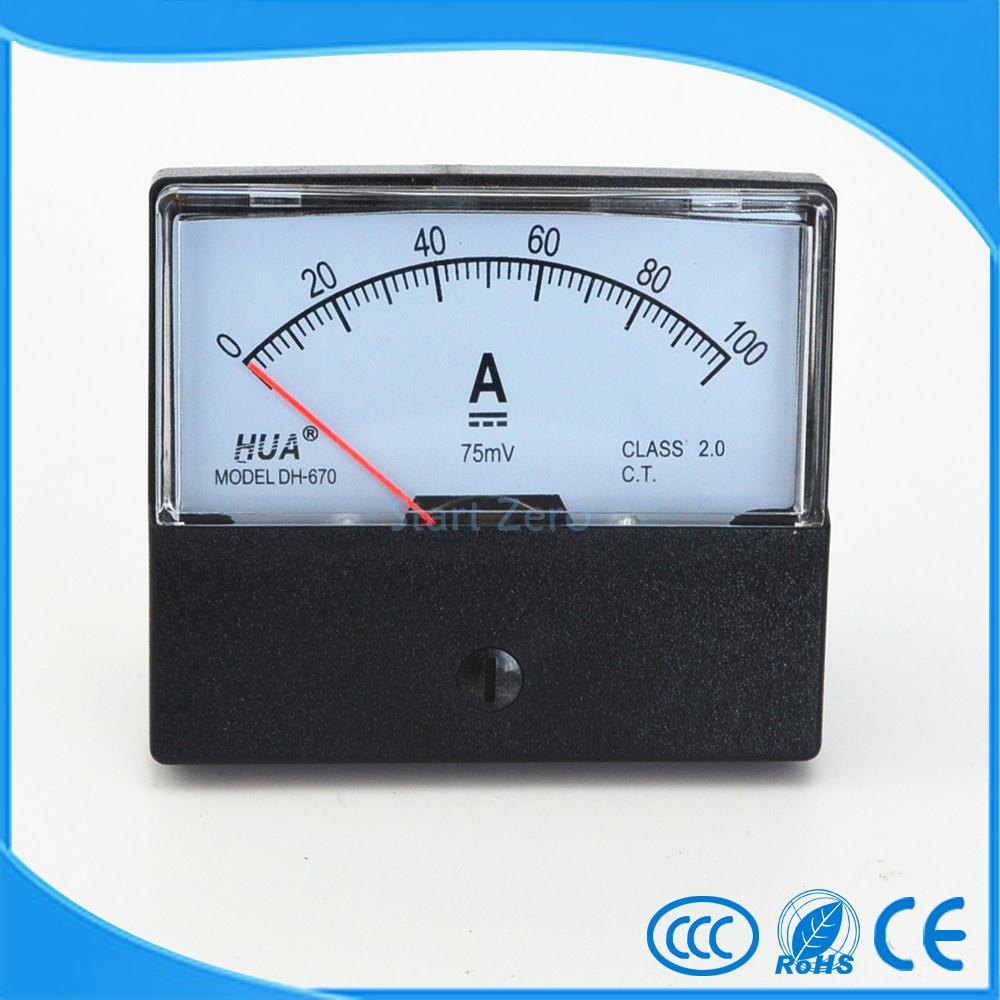 DC 0-100A Analoge Panel Meter Ampèremeter Gauge DH... – Vicedeal