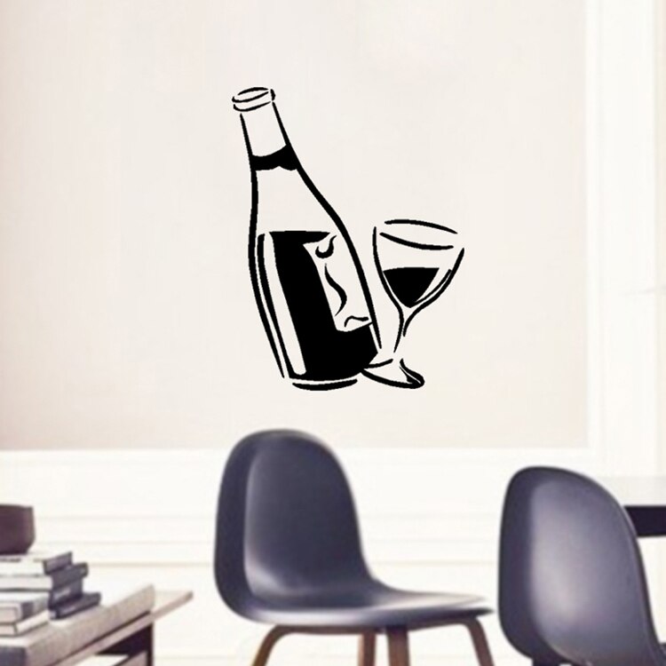 Kichen Wine Shaped Wall Sticker Bar Pub Home Wine ... – Grandado