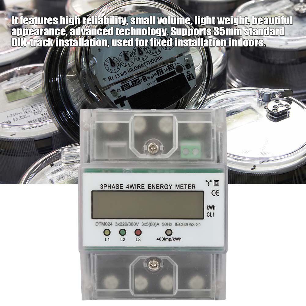 3 Phase 4 Wire Energy Meter 220/380V 20-80A Energy... – Vicedeal