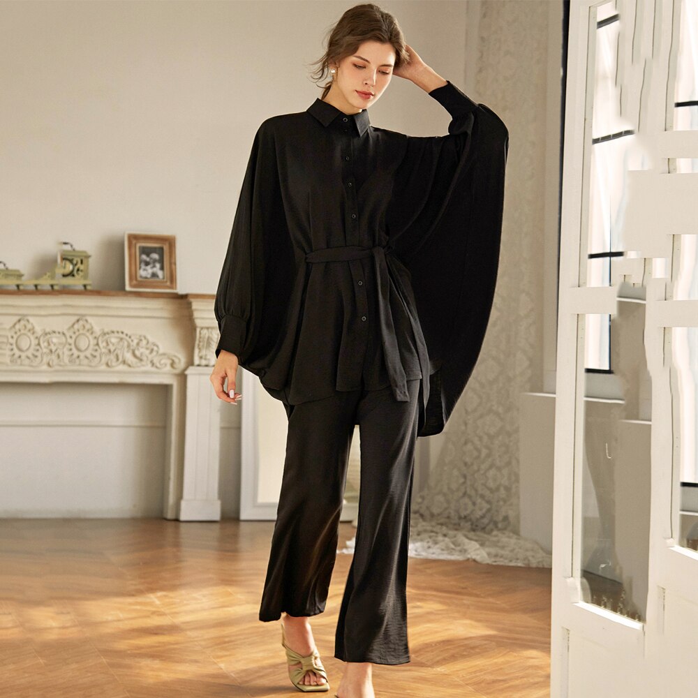 MD Muslim 2 Pieces Sets Women Eid Mubarak Kaftan D... – Grandado