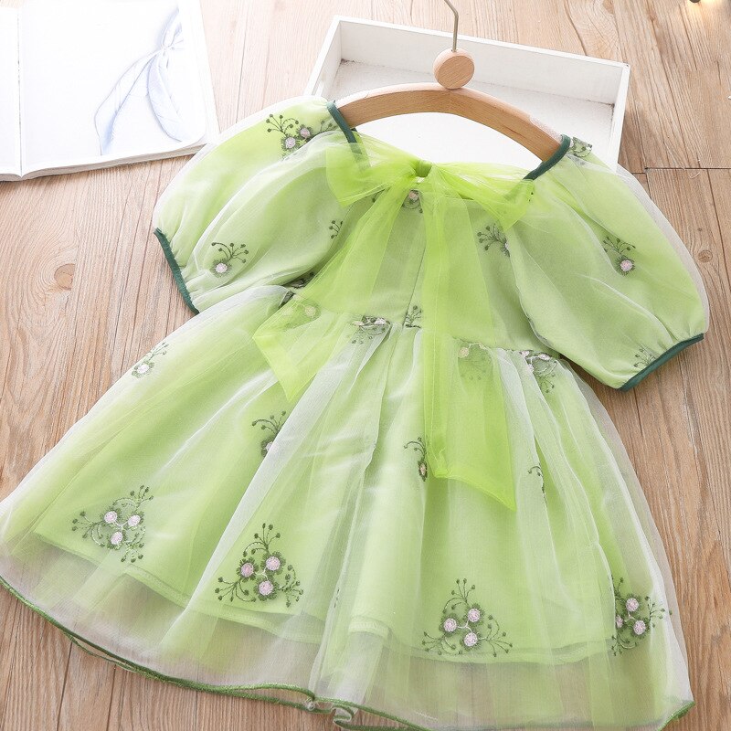 Kids Princess Dresses Puff Sleeve Bow Backless Bou... – Vicedeal