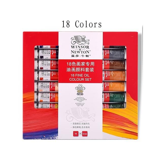 Winsor&Newton 12/18 colors fine Oil Colour paint Set art supplies 12ml ...