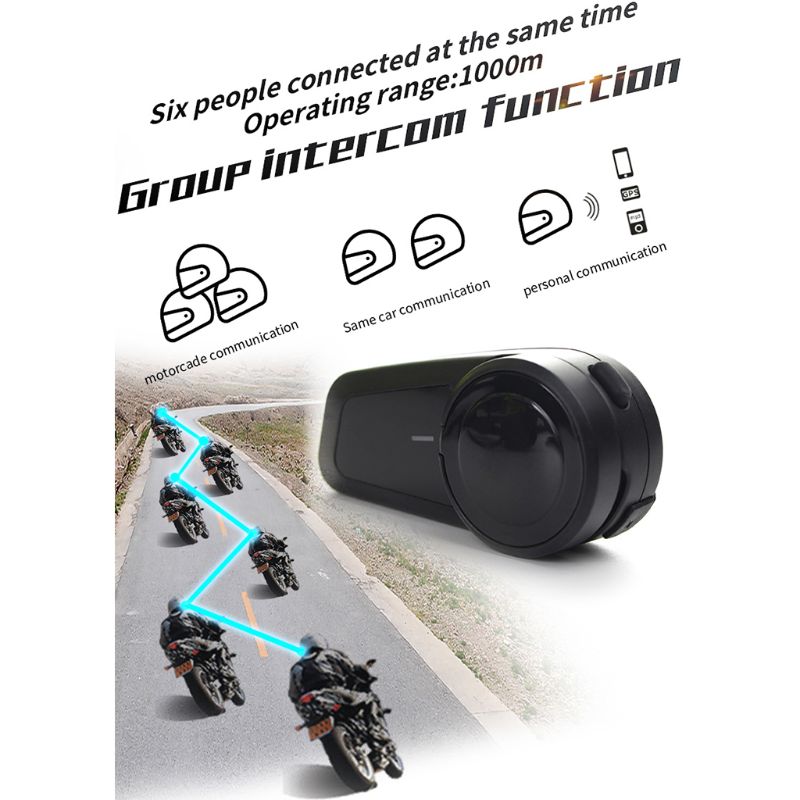 1000m Motorcycle Bluetooth Helmet Headset Intercom... – Grandado