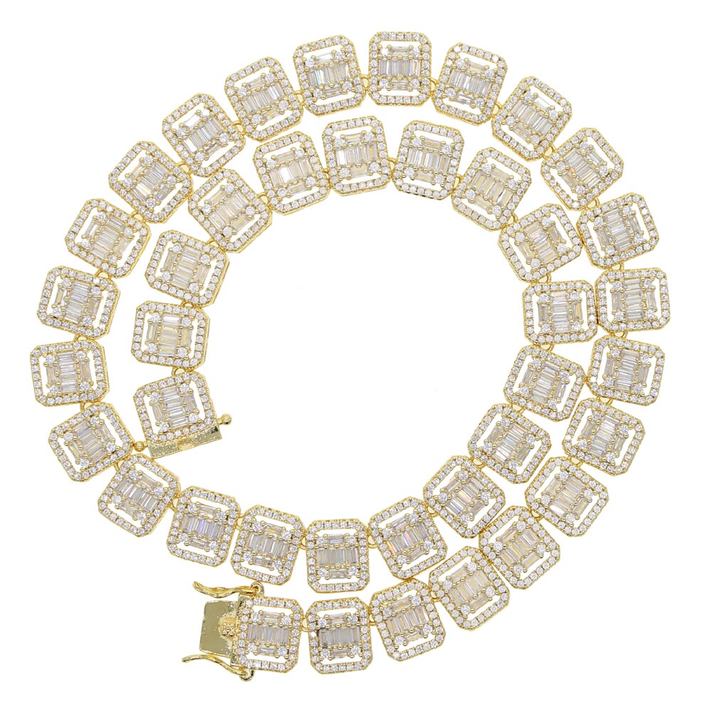 Bling Bling Baguette Tennis Chain gold silver colo... – Vicedeal