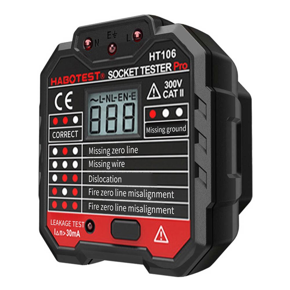 Digital Display Socket Tester Zero Fire Ground Wir... – Grandado