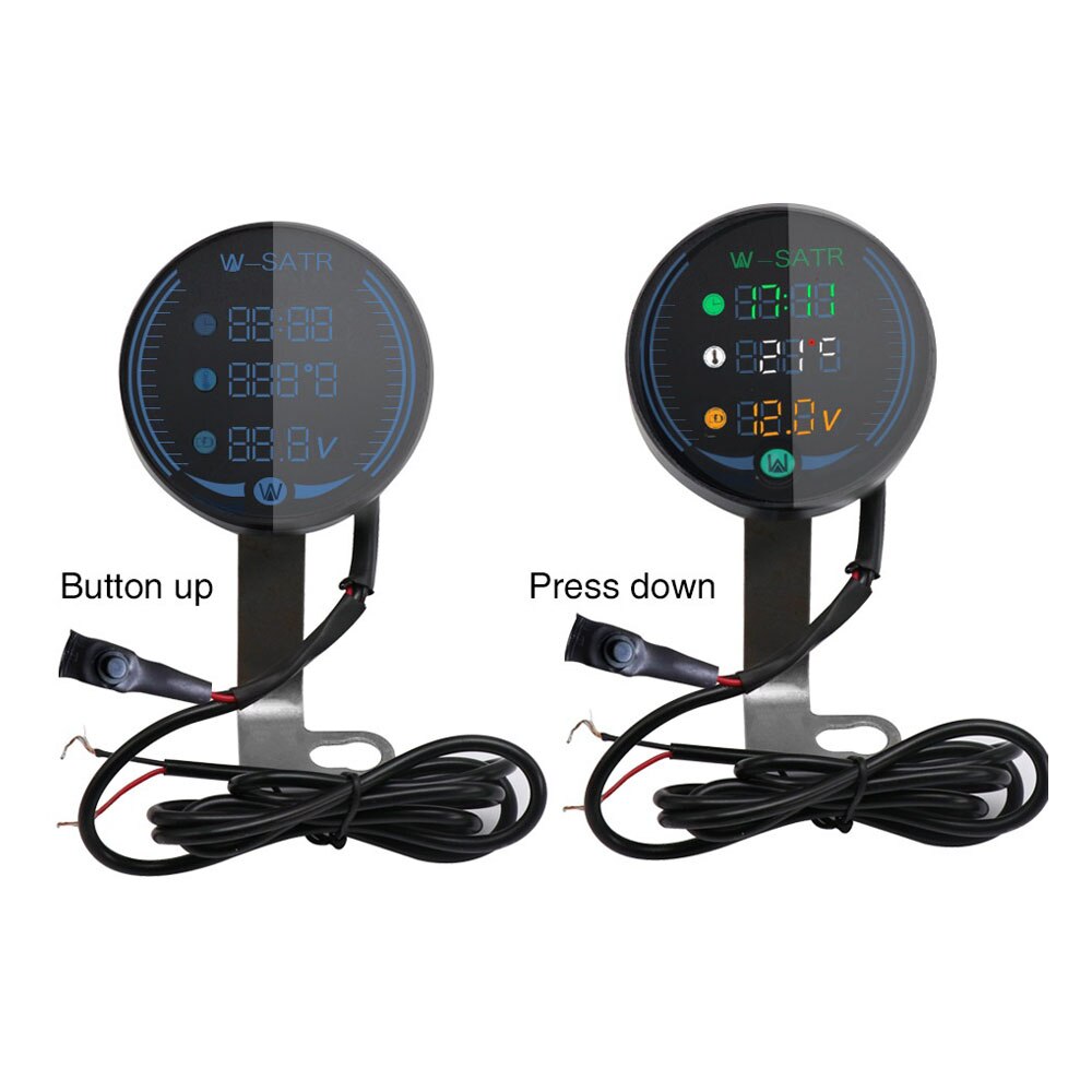 Universal Motorcycle Bike Time Clock Voltmeter Tem... – Grandado