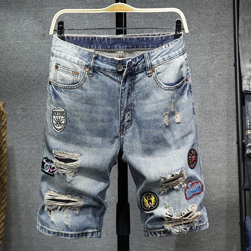 Men's Denim Shorts Men's Summer Casual Straight Ri... – Vicedeal