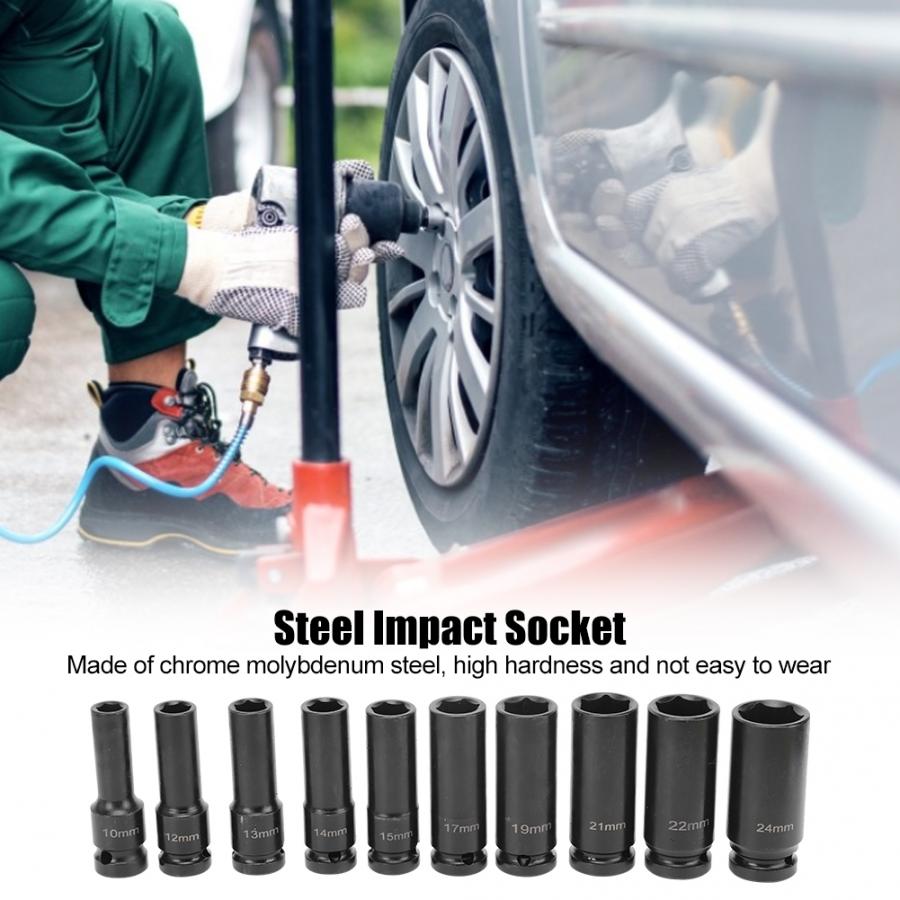10Pcs Hex Impact Socket Set 10-24mm Heavy Duty Chr... – Grandado