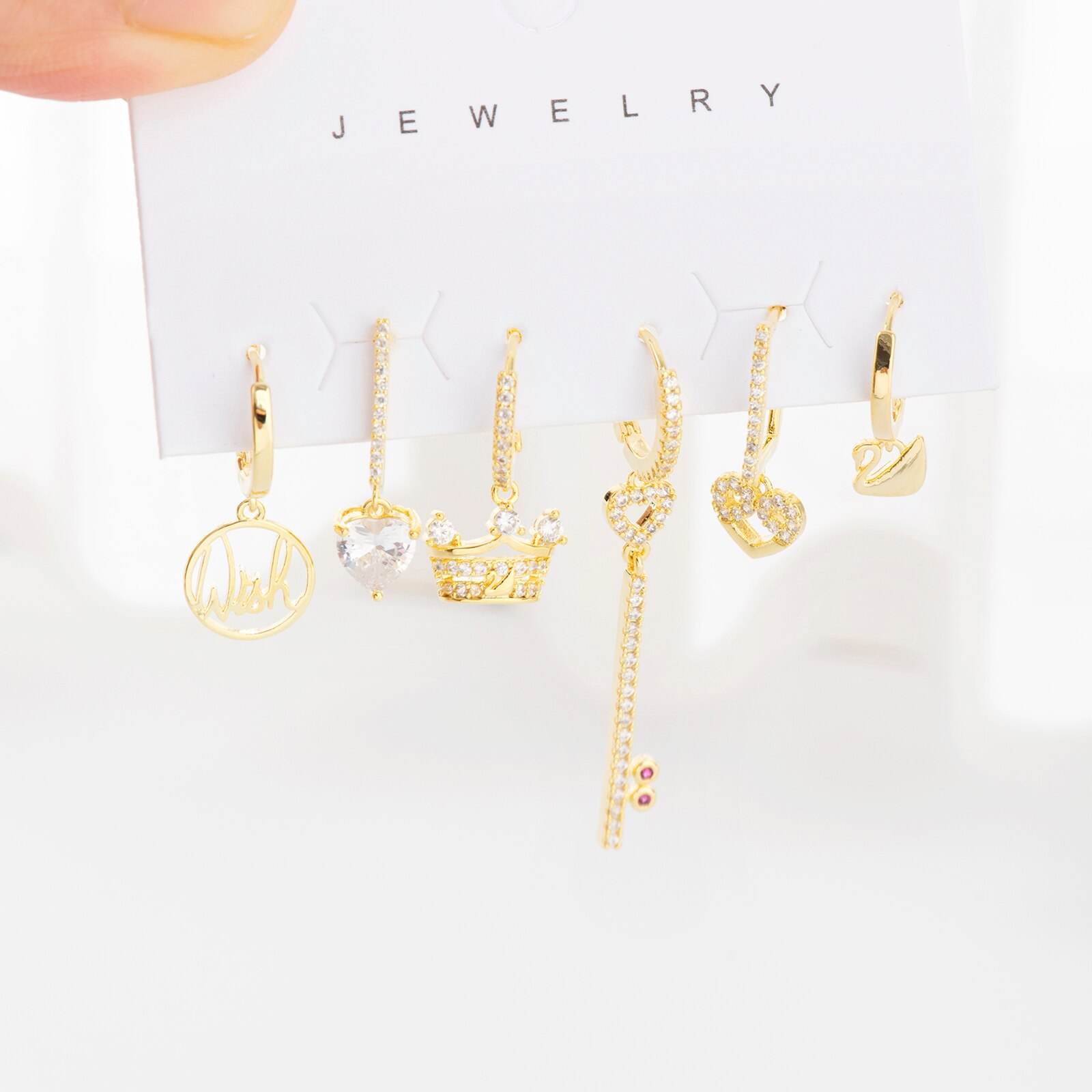 SIPENGJEL 6 Piece Zirconium Delicate Zircon Heart ... – Grandado