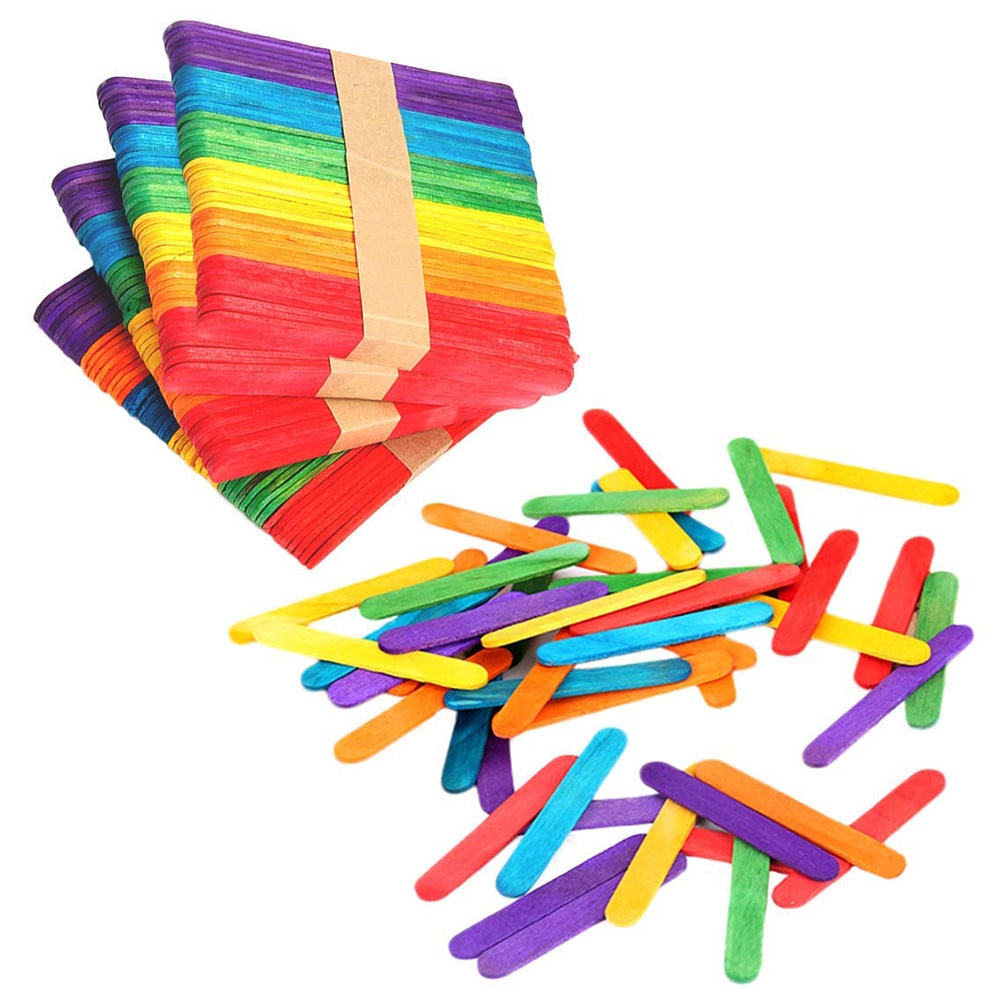 200Pcs Colored Wooden Popsicle Sticks Wooden Ice C... – Grandado