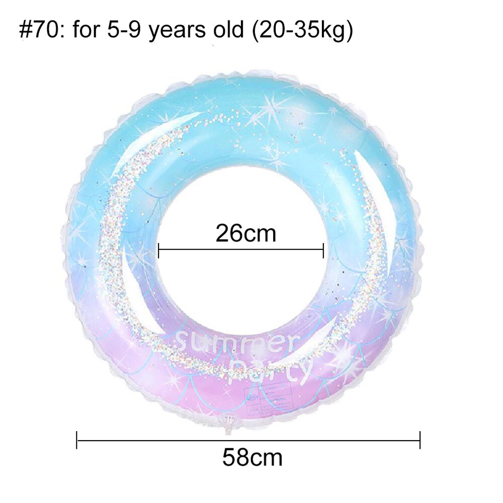 Inflatable Swimming Ring Float Glitter Sequins Rai... – Vicedeal