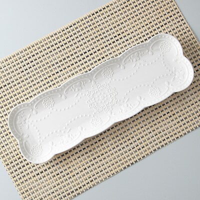 10inch White Embossed Porcelain Vintage Plate for ... – Vicedeal