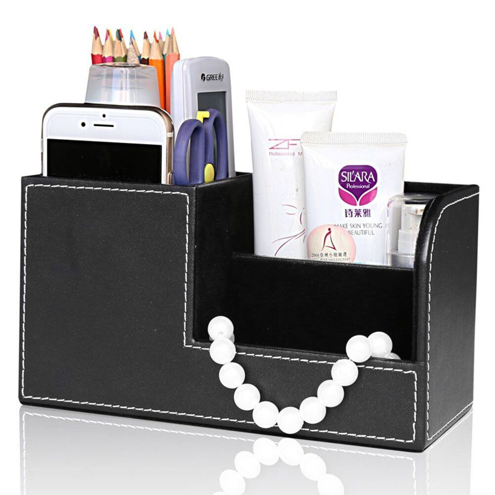 PU Leather Desk Stationery Box Organizer, Office D... – Grandado