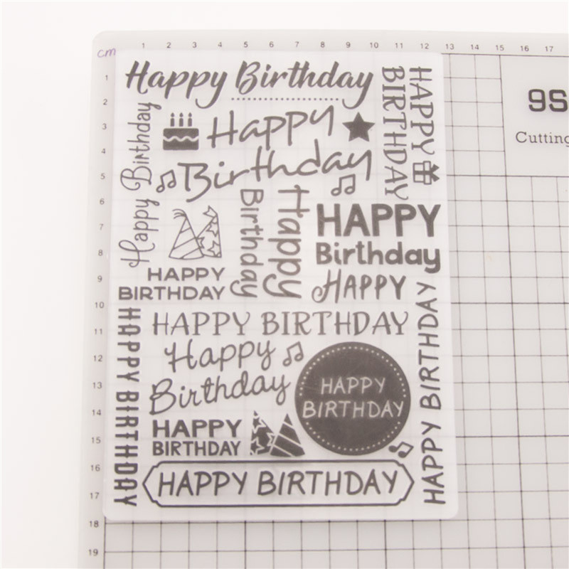 " HAPPY BIRTHDAY " Embossing Folders Pla... – Grandado
