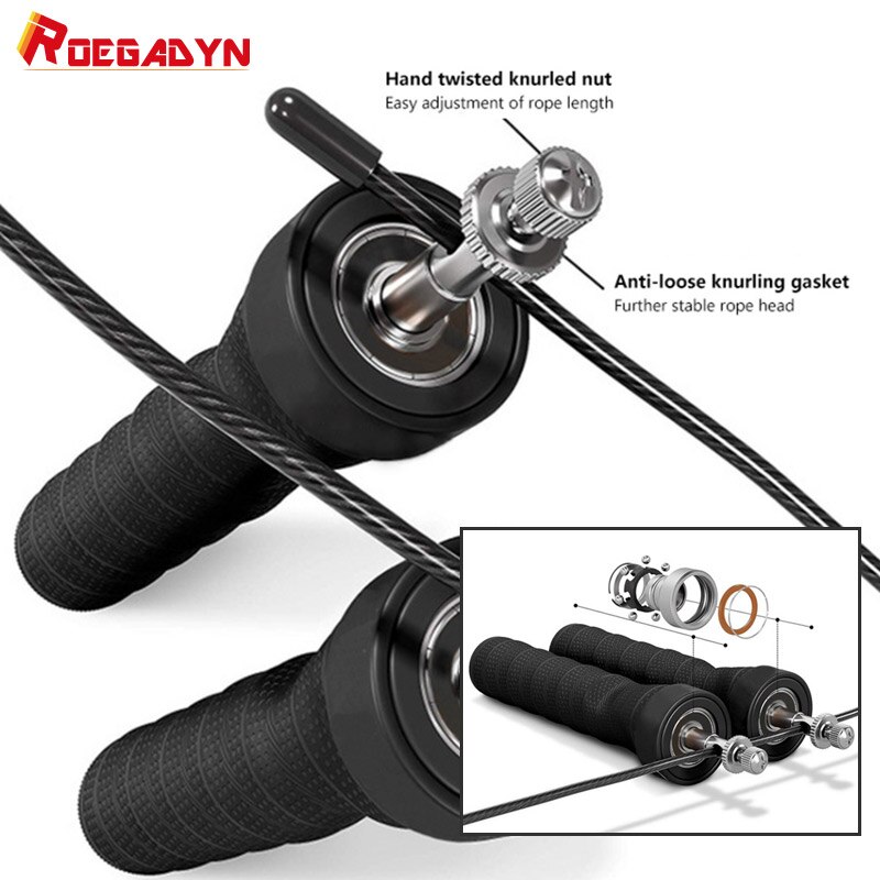 ROEGADYN Sports Black Anti-Slip High Speed Jump Ro... – Grandado