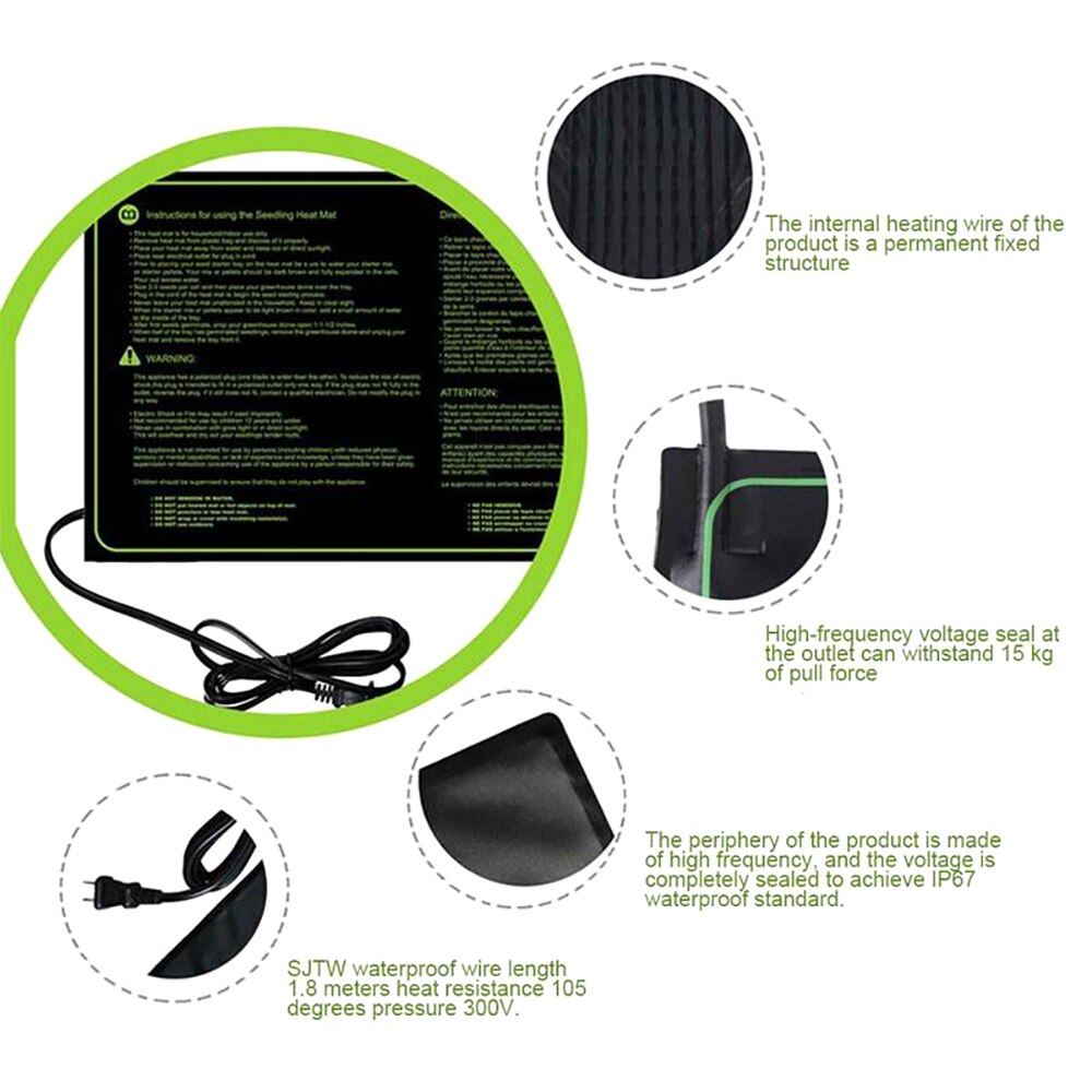 EU/US/UK Plug Seedling Heating Mat 24x52CM Waterpr... – Grandado