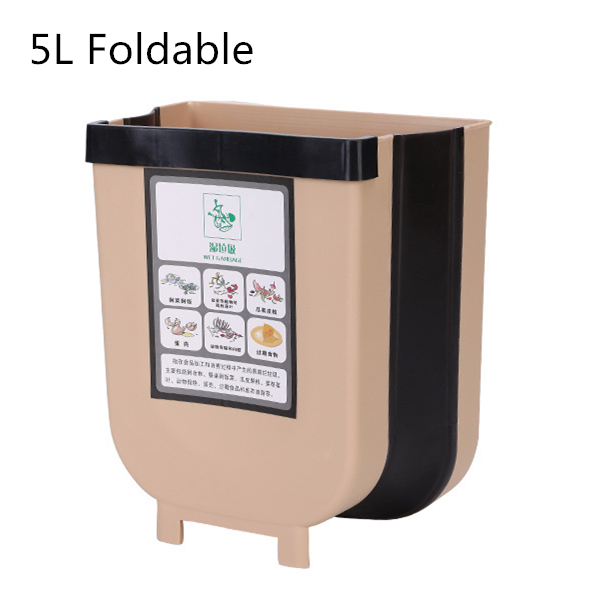 10L Kitchen Foldable Trash Bin Wall Mounted Hangin... – Vicedeal