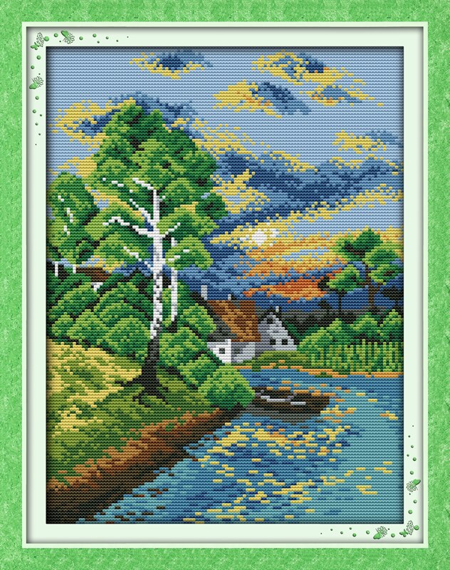Sunset on the river cross stitch kit landscape14ct... – Grandado