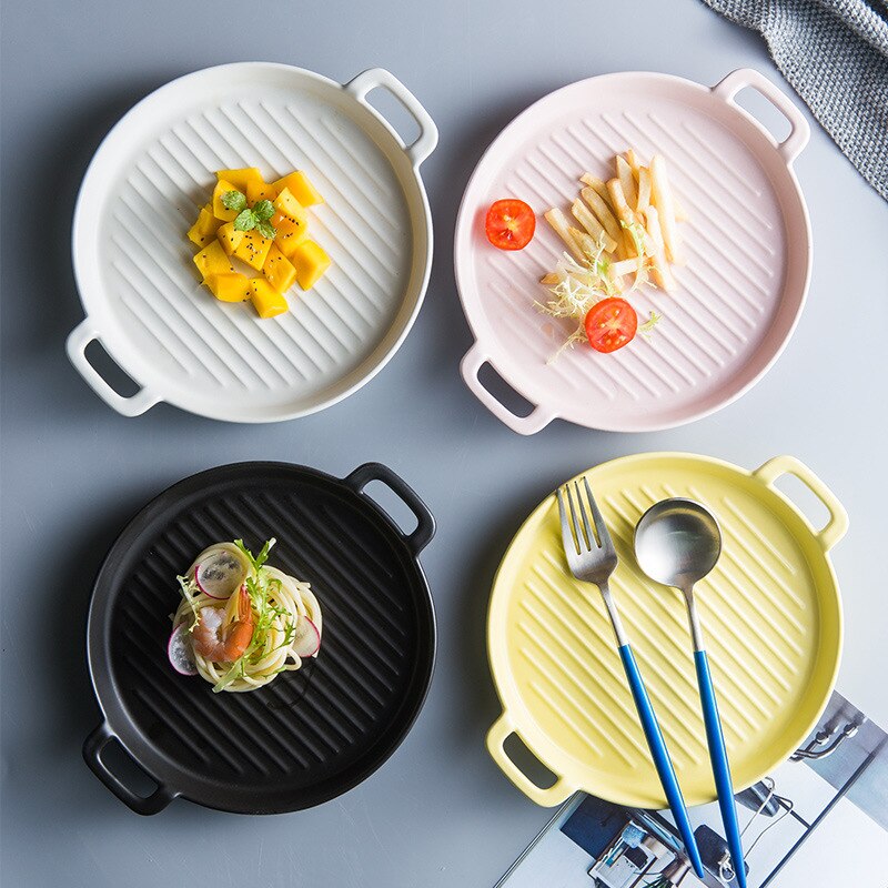 Breakfast ceramic plate dishes plate western salad... – Grandado