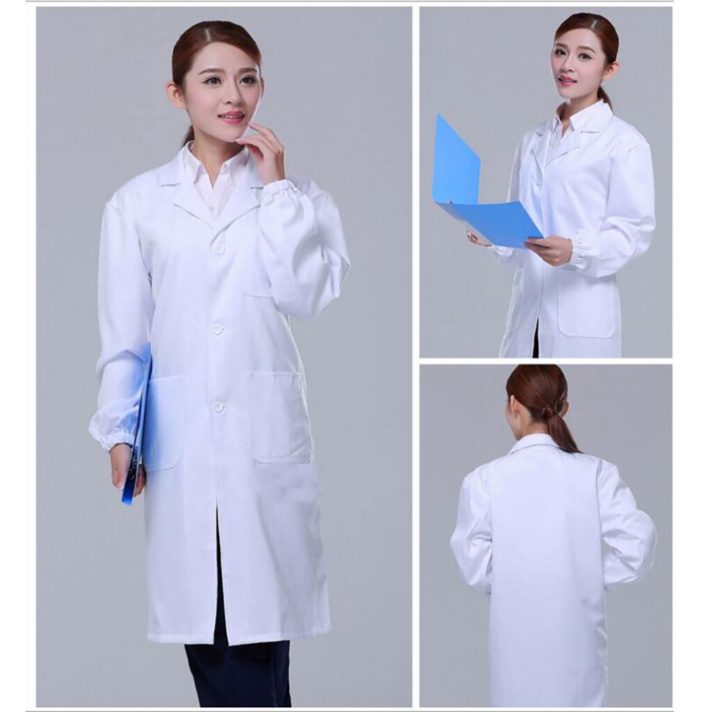 Doctor's Clothing Pure White Lab Coats Lapel Colla... – Vicedeal