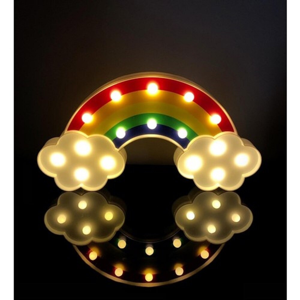 LED Night Light Nursery Kids Room Wall Lamp Rainbo... – Vicedeal