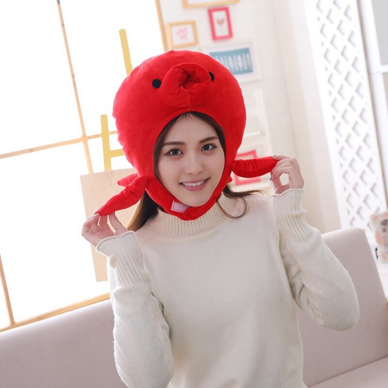 octopus hat Red Plush Toy Headgear Lovely Funny Bi... – Vicedeal