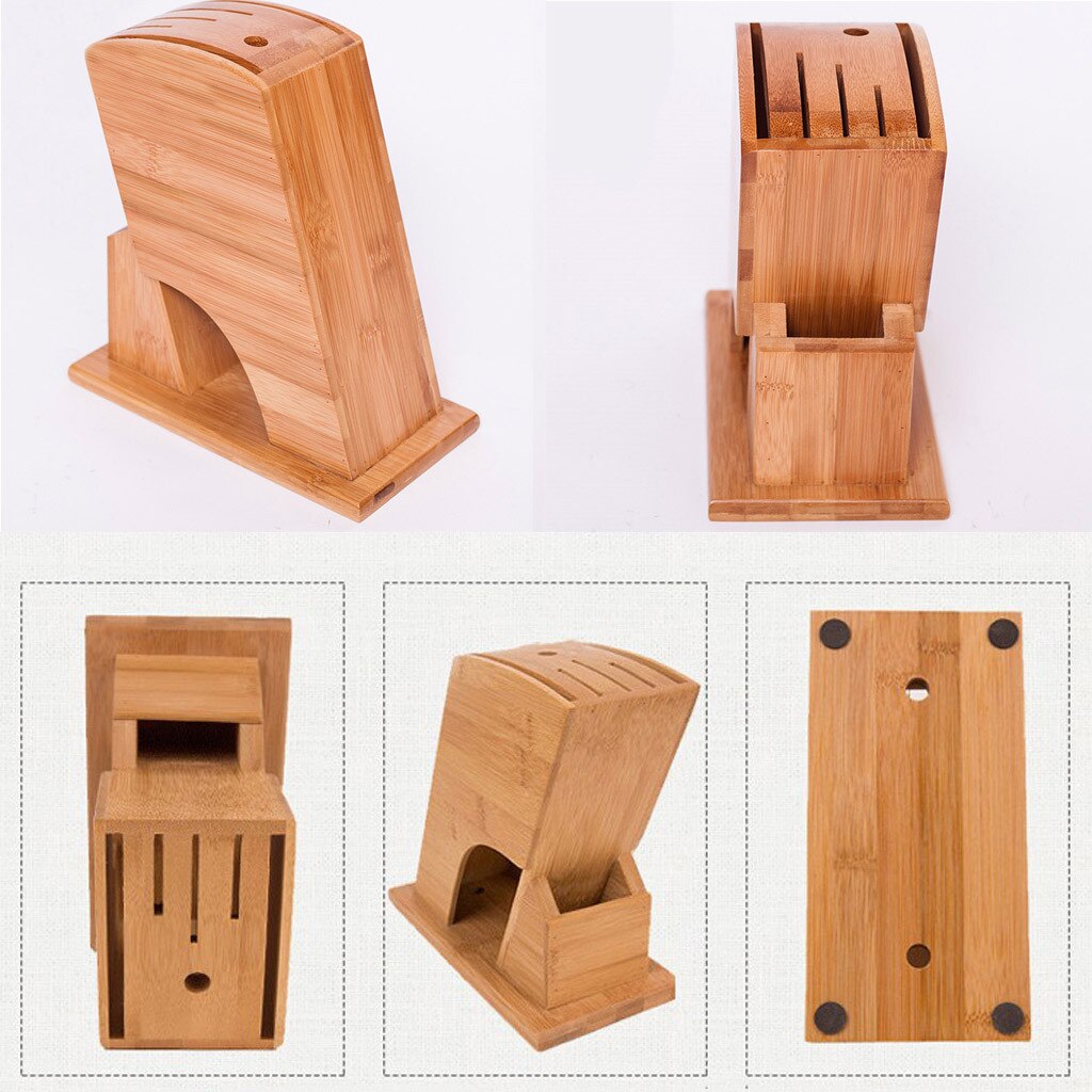 Six Slot Wood Holder Block Scissor Slot Storage Ra... – Grandado