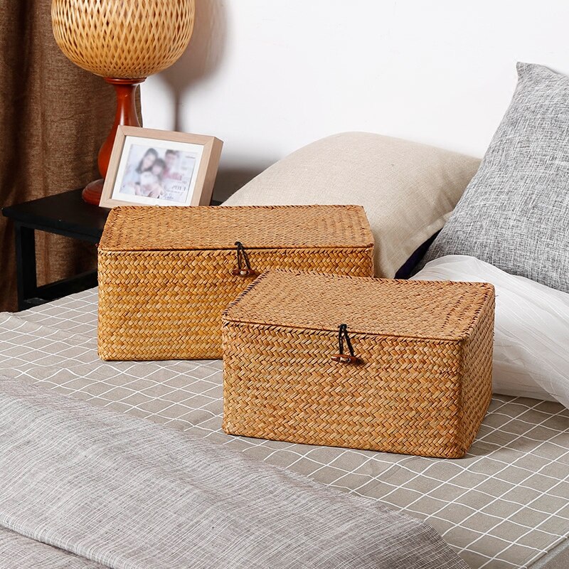 1PCS Manual Woven Storage Basket Lid Debris Consol... – Grandado