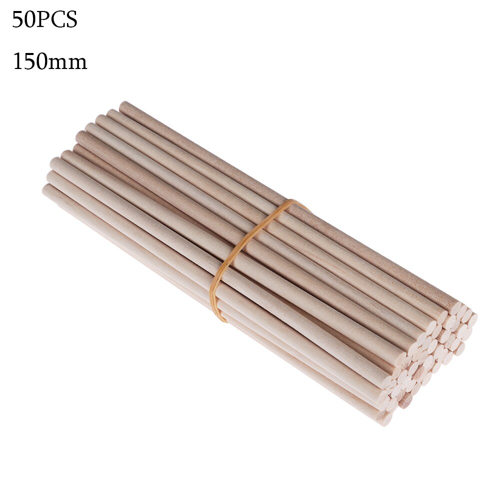 50Pcs 80/100/150mm Pine Round Wooden Rods Sticks D... – Grandado