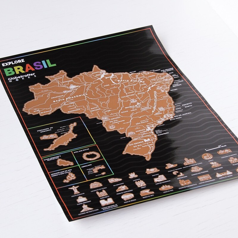 Joylive One Piece 41x29cm Scratch Map Of Brazil Go... – Grandado