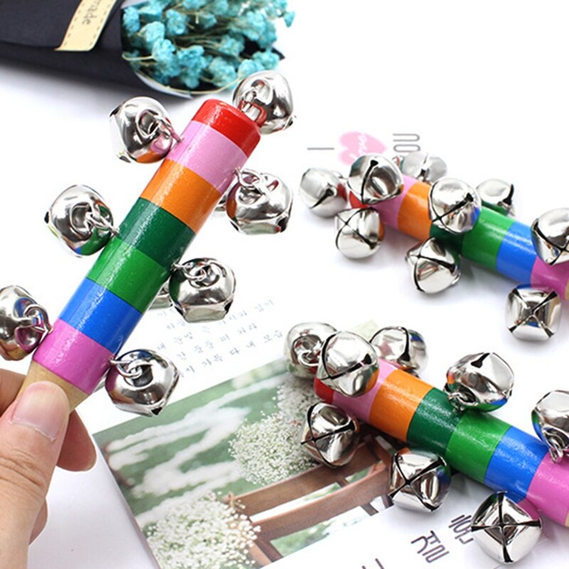 3pcs Hand Sleigh Bells Wooden Handle School Desk R... – Vicedeal