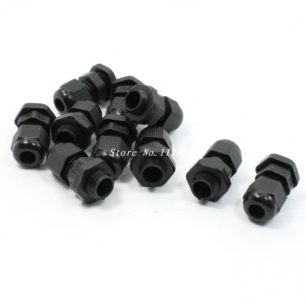 10 Pcs PG7 Black Plastic IP67 Cable Glands Connect... – Grandado