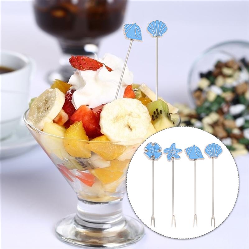 2 Sets Van Roestvrij Staal Fruit Sticks Zee Thema ... – Vicedeal