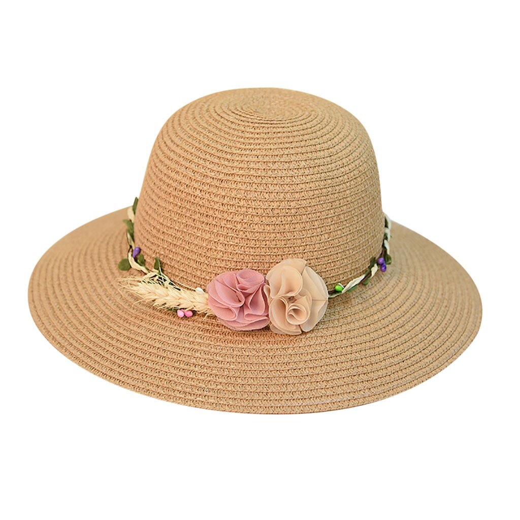 Vrouwen Strand Strooien Hoed Jazz Zonnescherm Pana... – Grandado