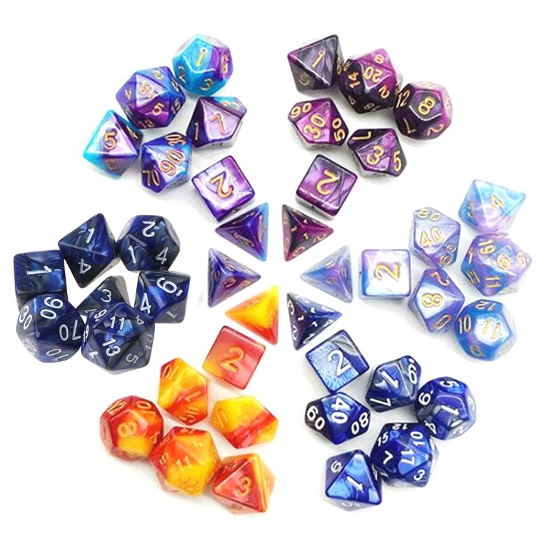 7pcs D20 Polyhedral Dice Double Colors 20 Sided Di... – Vicedeal