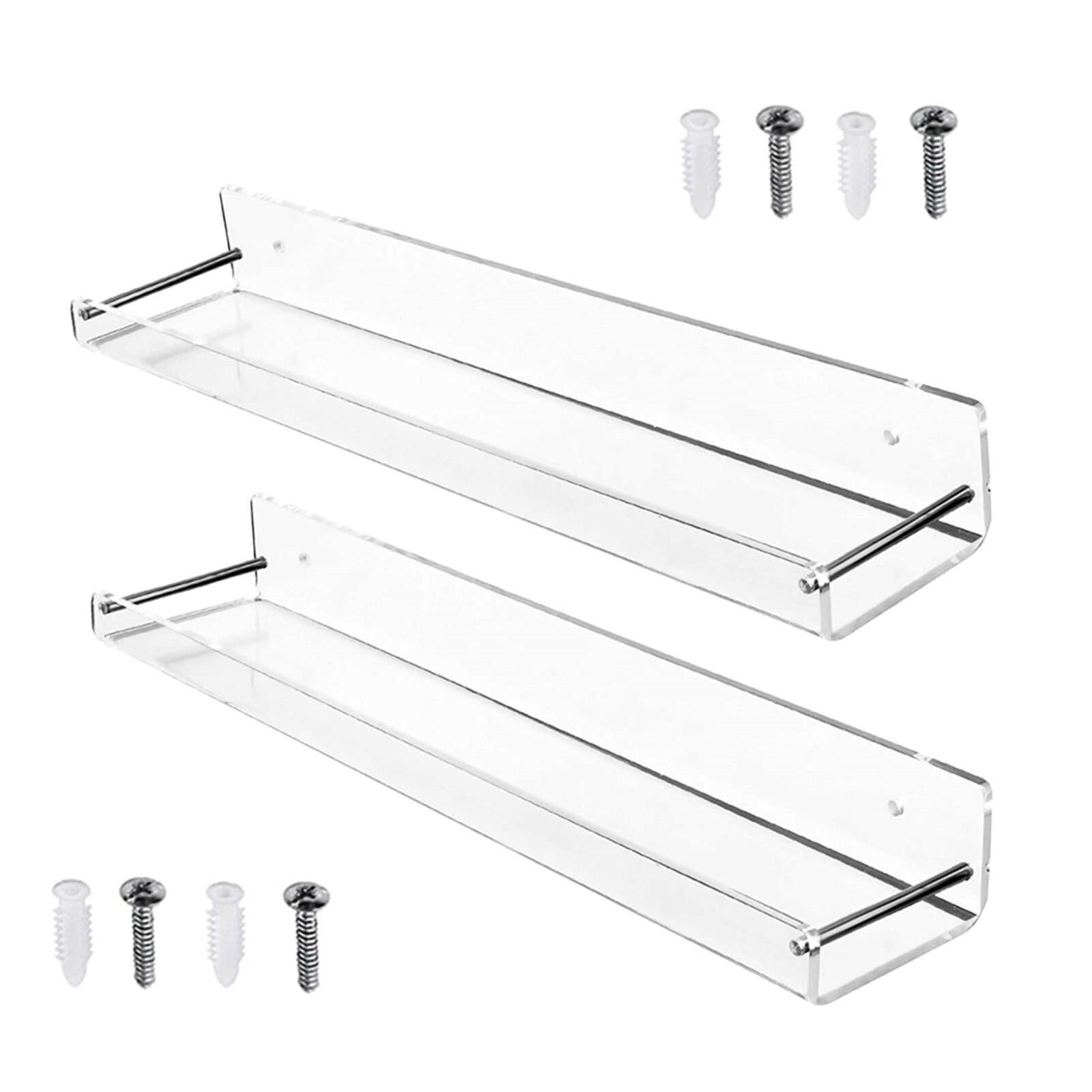 Wall Mount Clear Acrylic Floating Shelf Shelves Ba... – Vicedeal