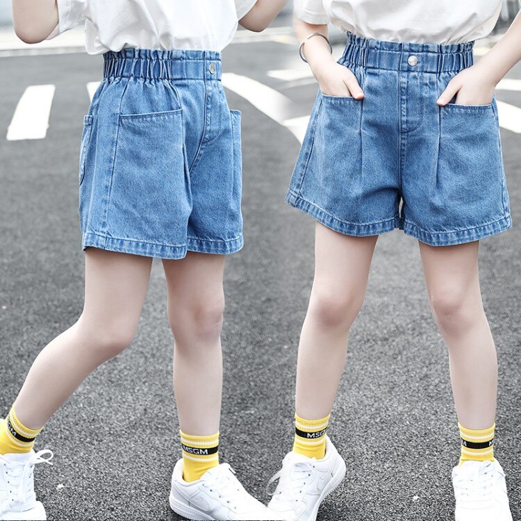 Girls' denim shorts summer clothing 2022 mediu... – Grandado